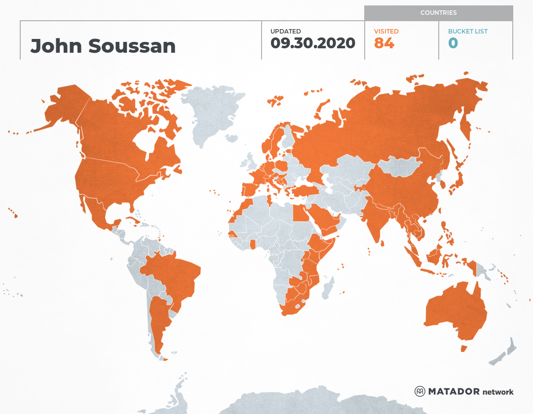 John Soussan’s Travel Map – Matador Network