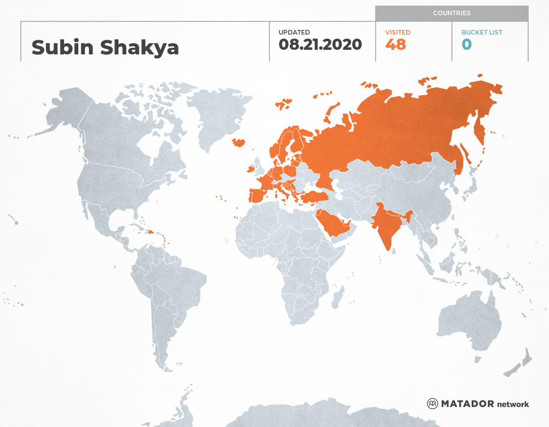 Subin Shakya’s Travel Map – Matador Network