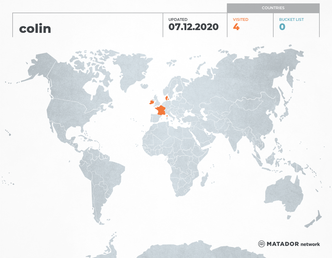 Colin’s Travel Map – Matador Network