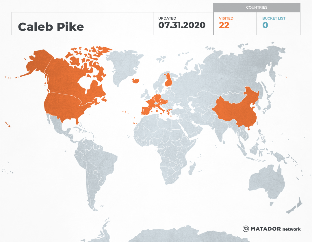 Caleb Pike’s Travel Map – Matador Network