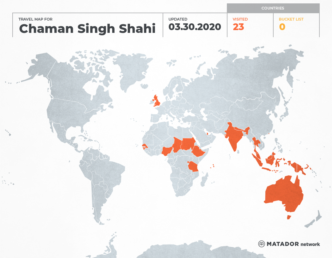 Chaman Singh Shahi’s Travel Map – Matador Network