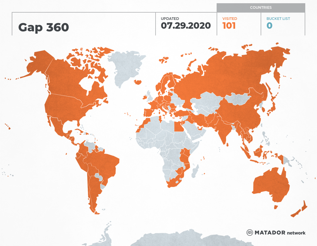 Gap 360’s Travel Map – Matador Network