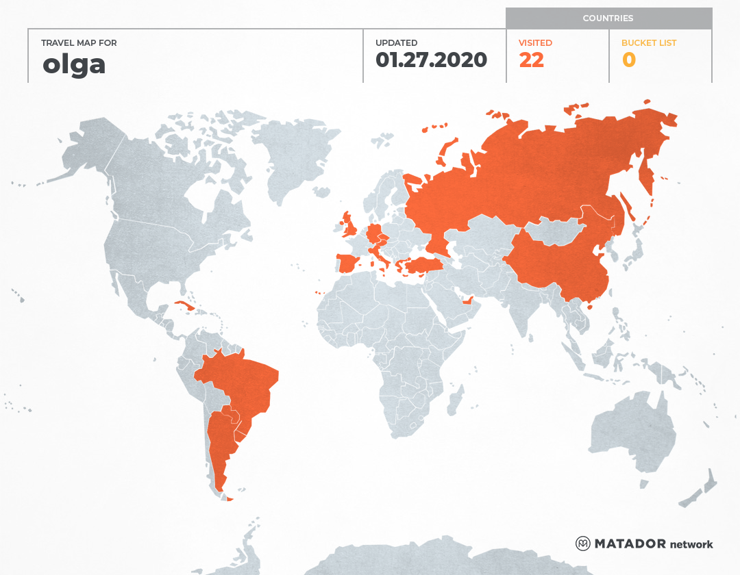 Olga’s Travel Map – Matador Network