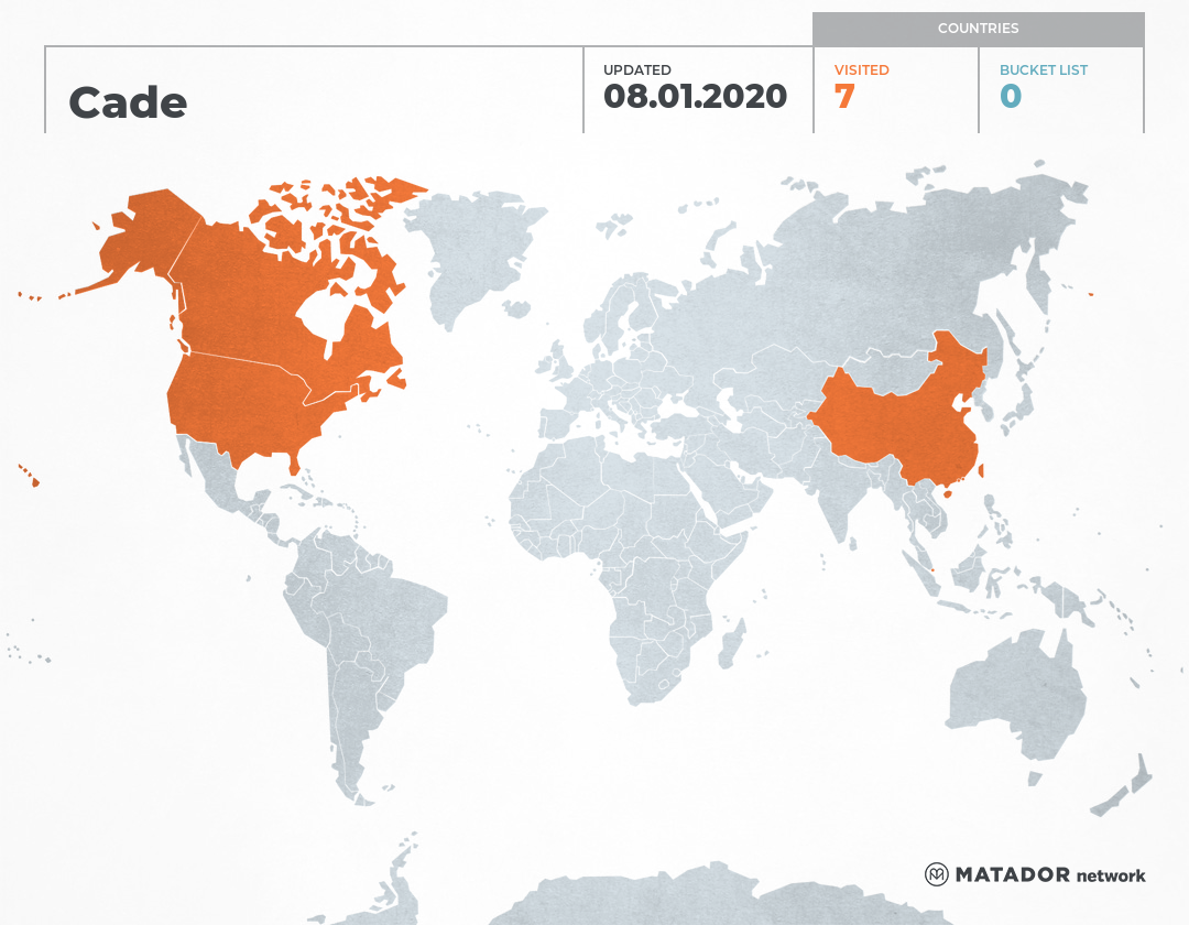 Cade’s Travel Map – Matador Network