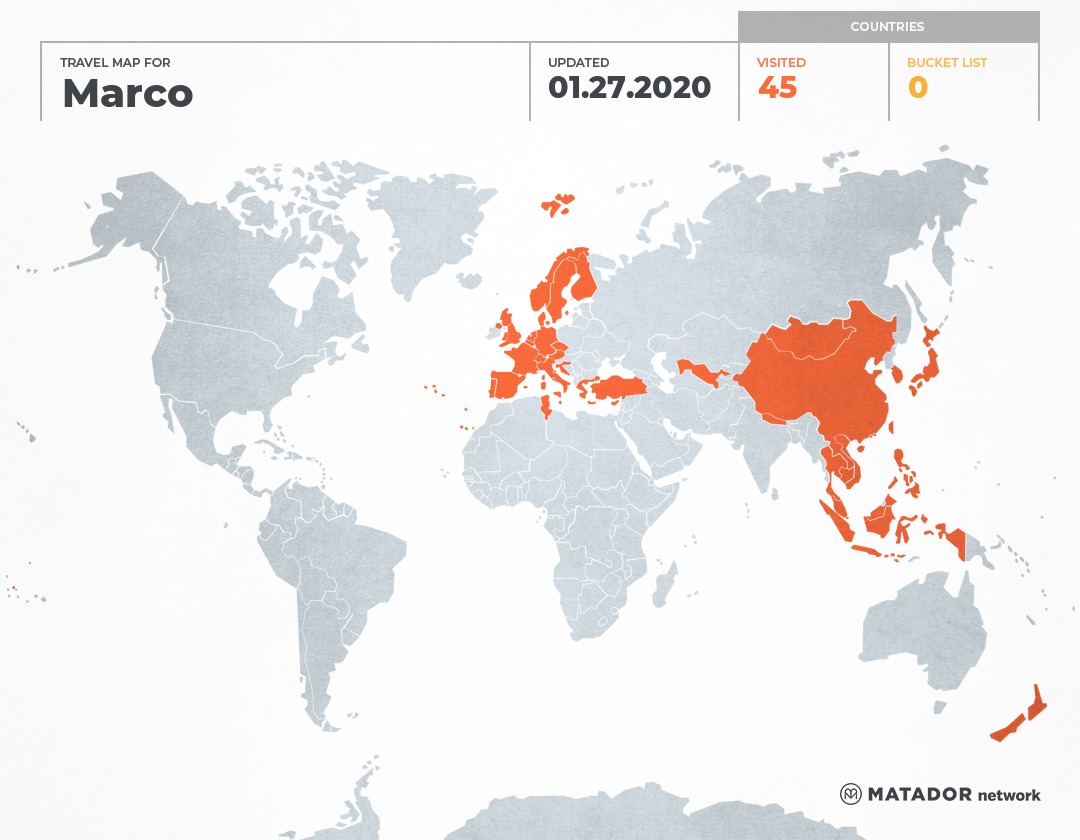 Marco’s Travel Map – Matador Network