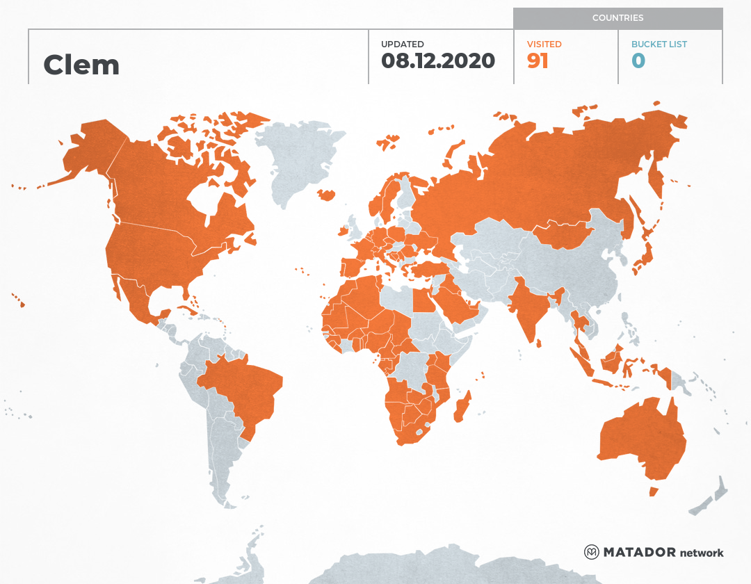 Clem’s Travel Map – Matador Network