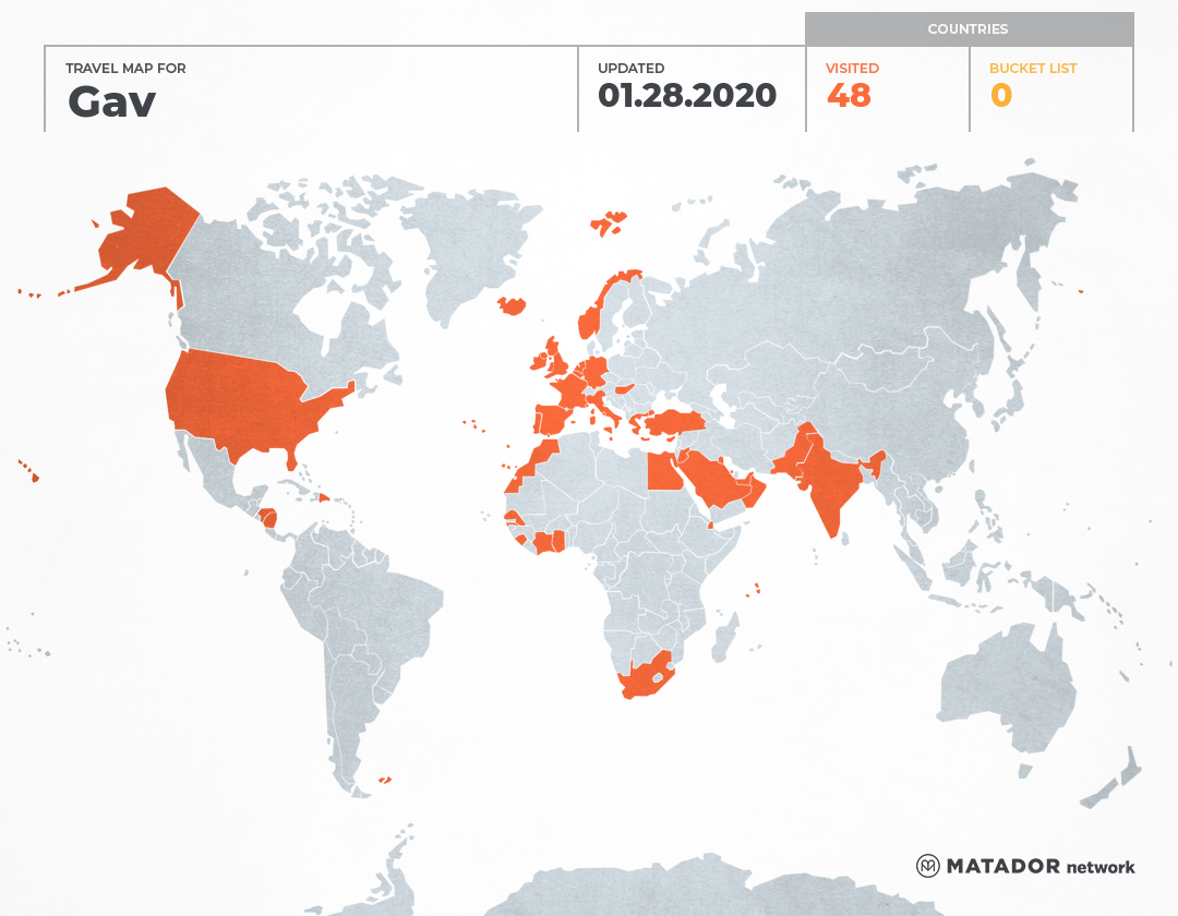 Gav’s Travel Map – Matador Network