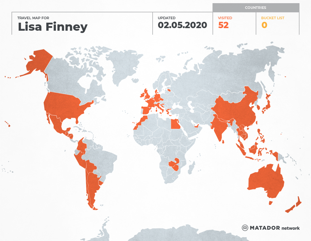 Lisa Finney’s Travel Map – Matador Network