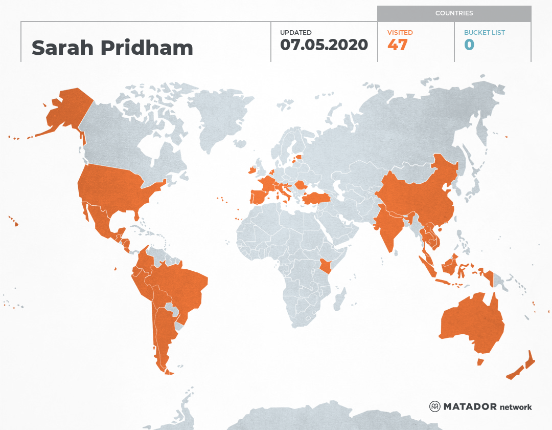 Sarah Pridham’s Travel Map – Matador Network
