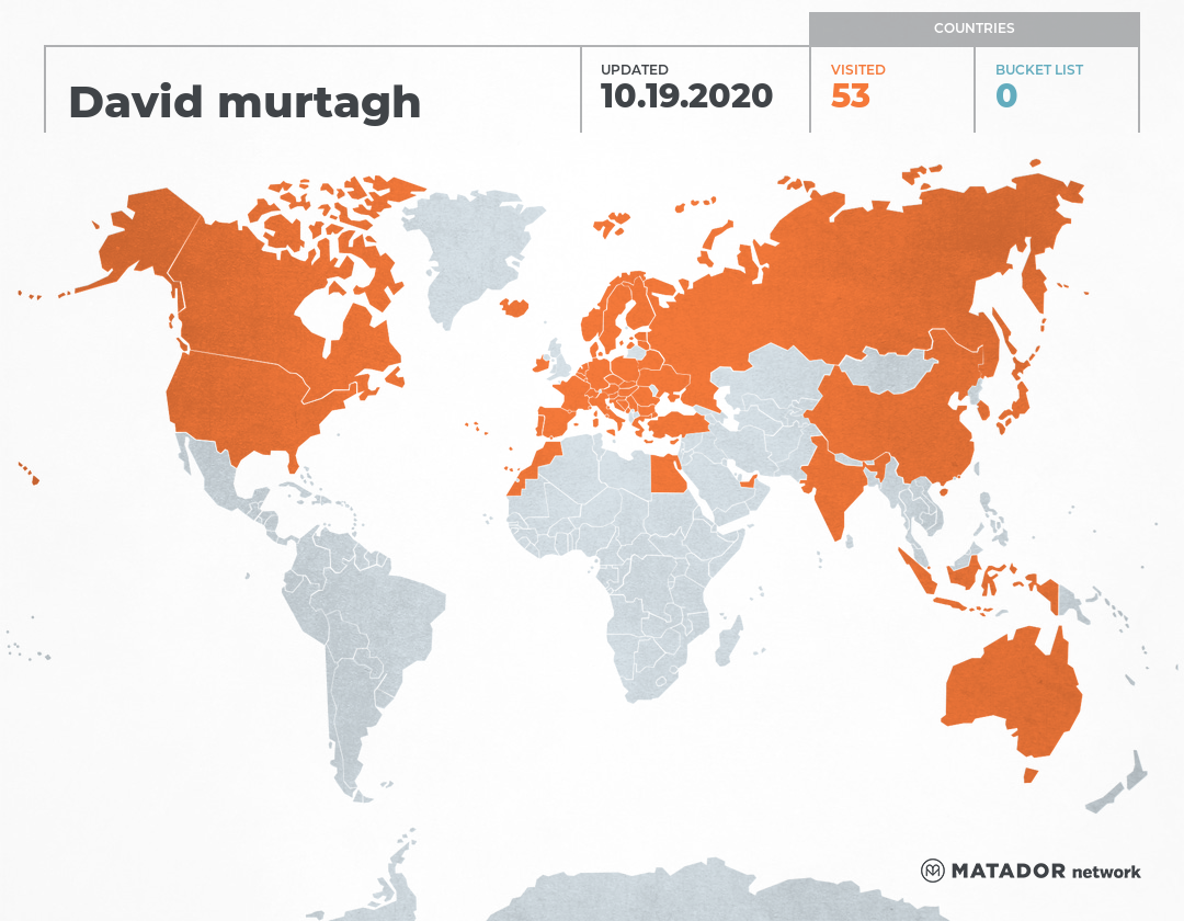 David Murtagh’s Travel Map – Matador Network