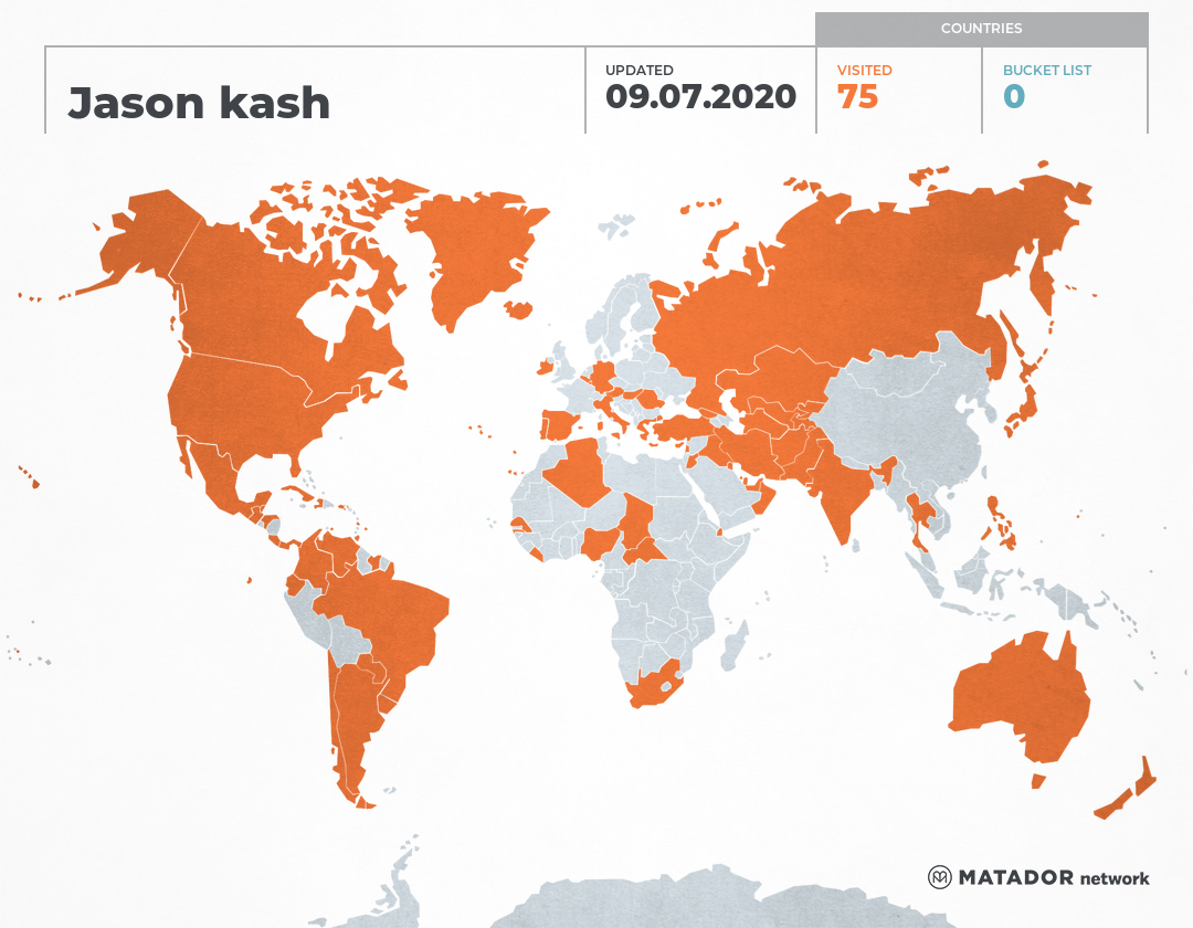 Jason Kash’s Travel Map – Matador Network