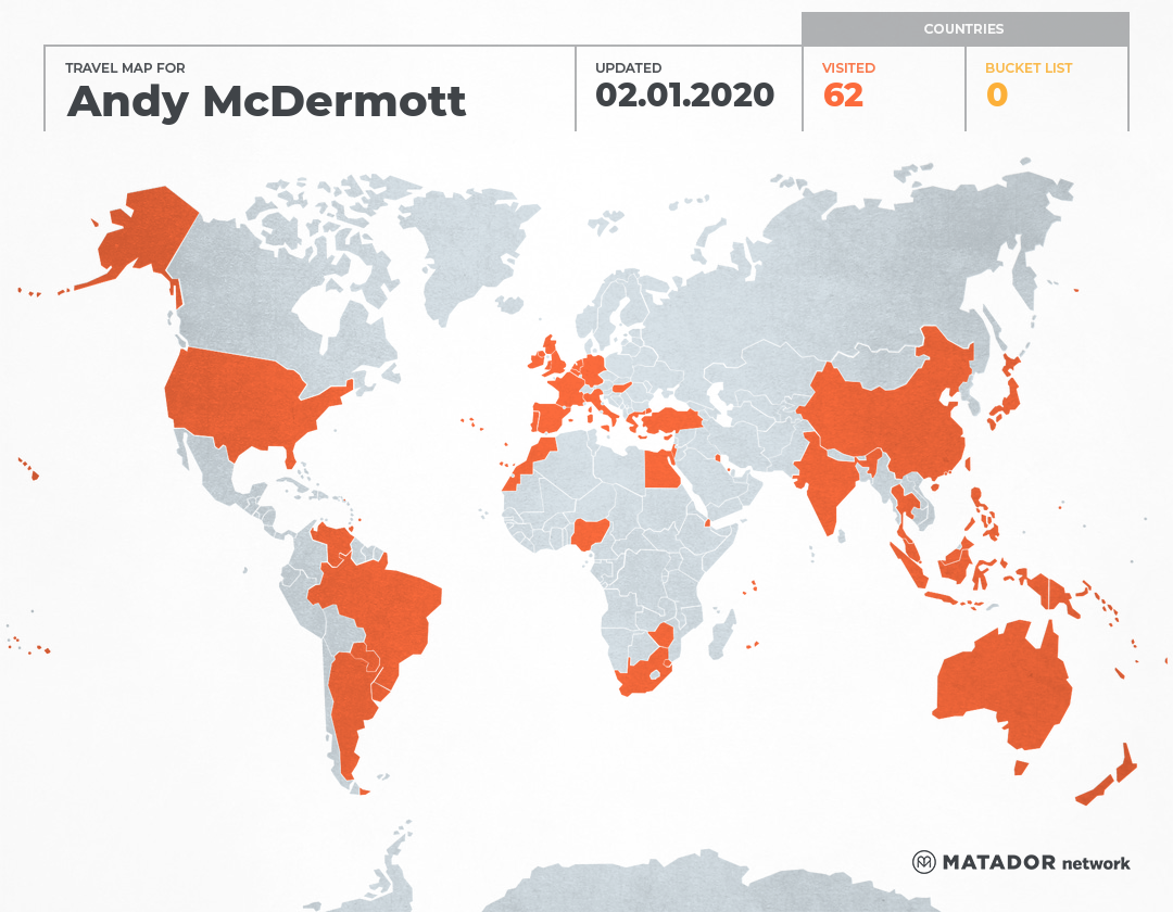 Andy McDermott’s Travel Map – Matador Network