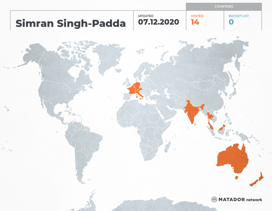 Simran Singh-Padda’s Travel Map – Matador Network