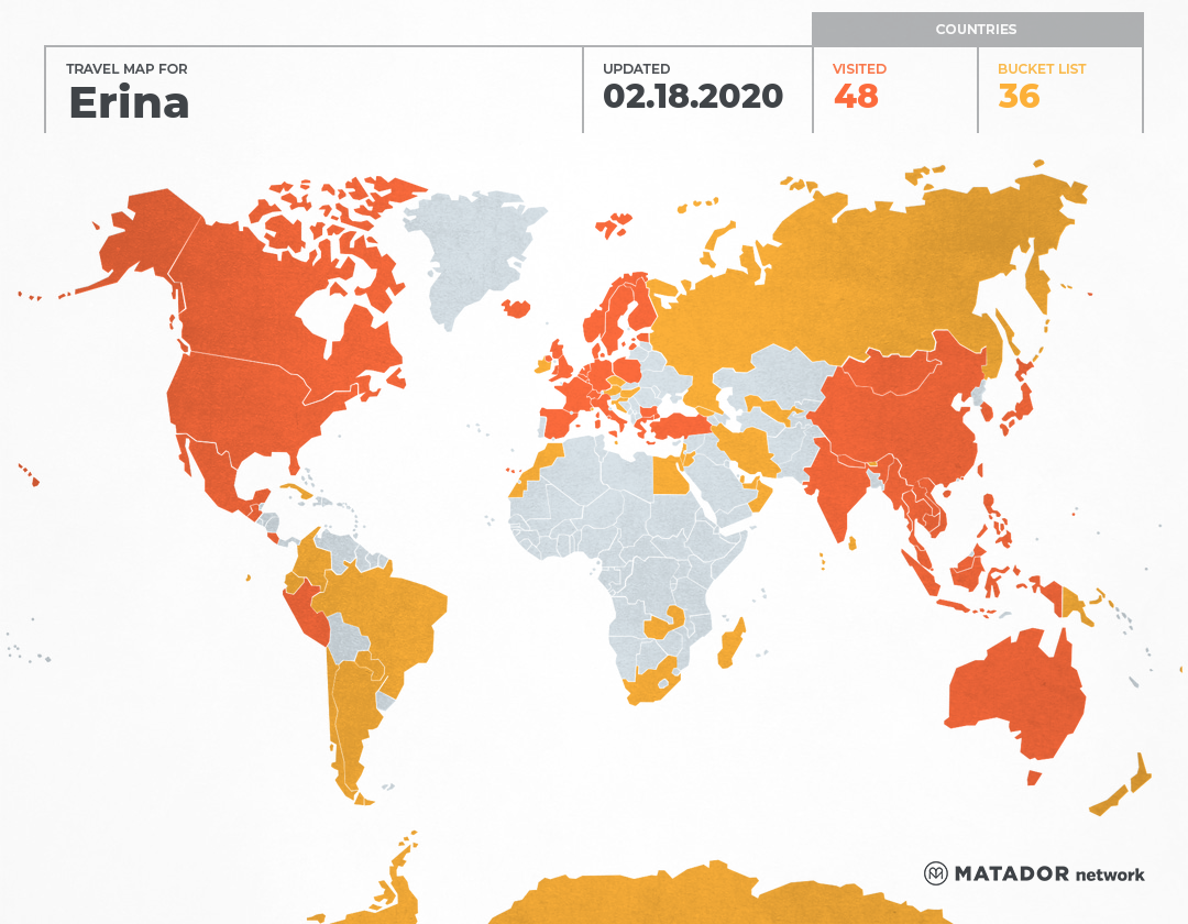 Erina’s Travel Map – Matador Network