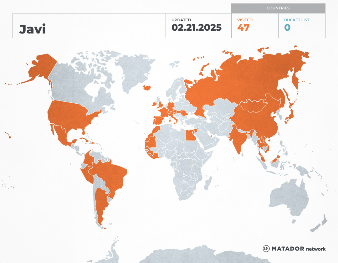 Javi’s Travel Map – Matador Network
