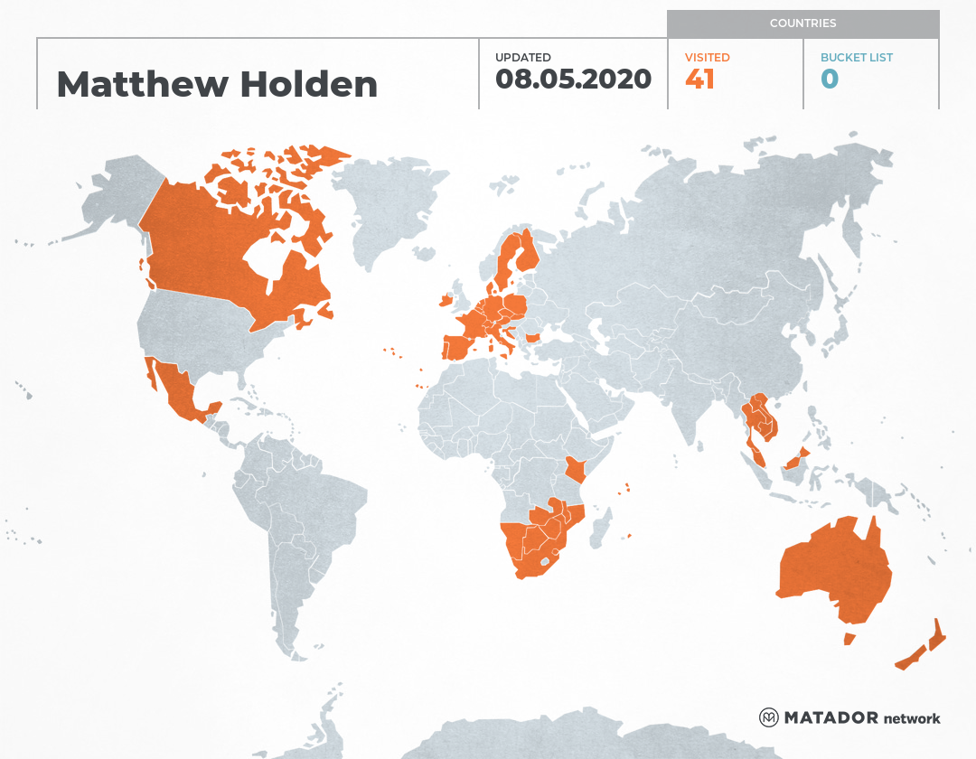 Matthew Holden’s Travel Map – Matador Network