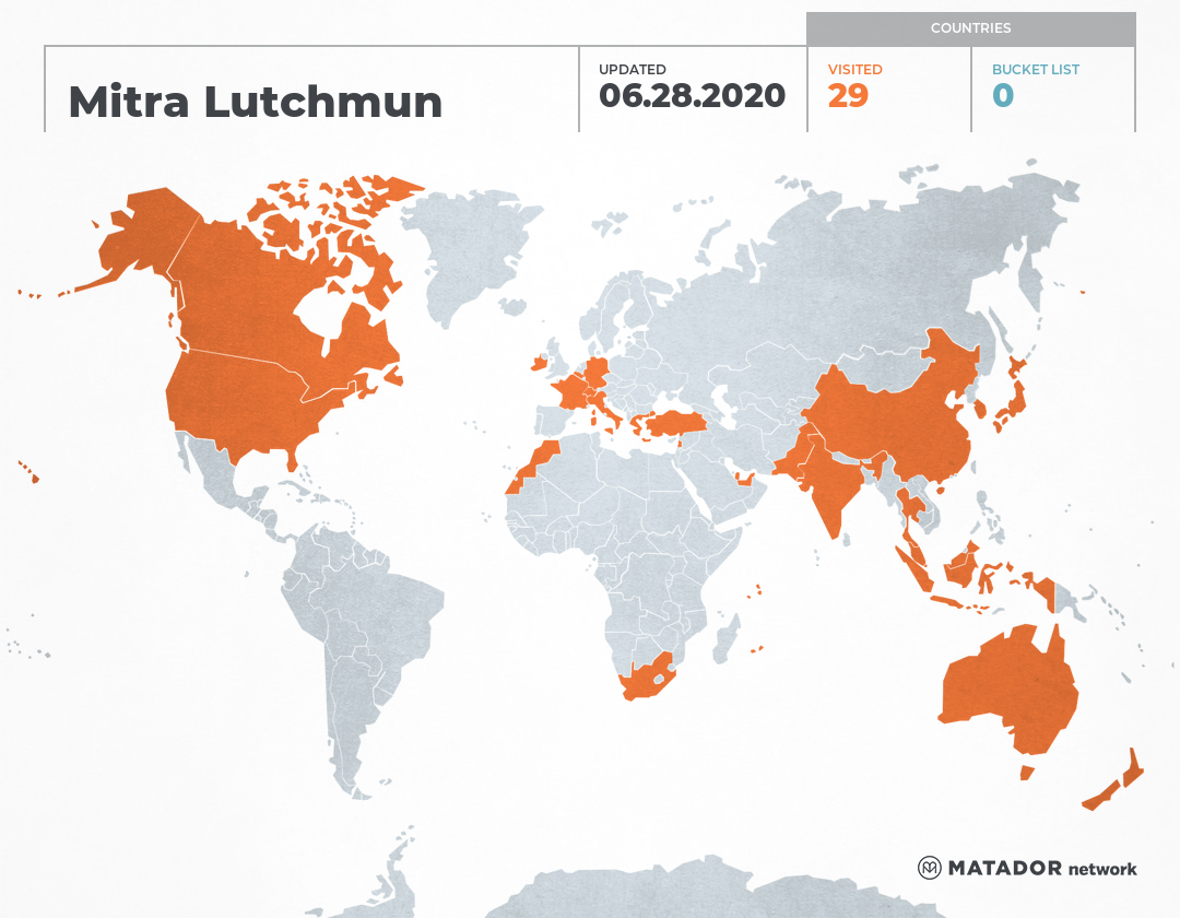 Mitra Lutchmun’s Travel Map – Matador Network