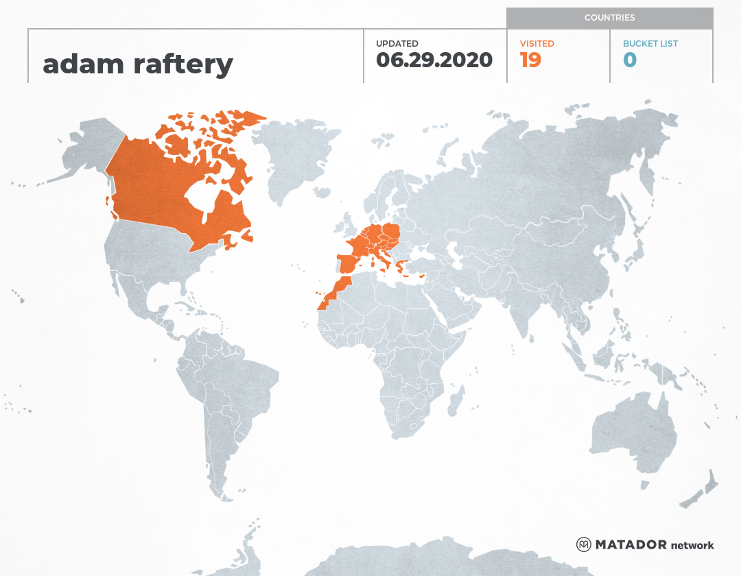 Adam Raftery’s Travel Map – Matador Network