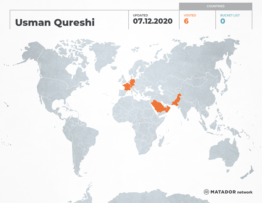Usman Qureshi’s Travel Map – Matador Network