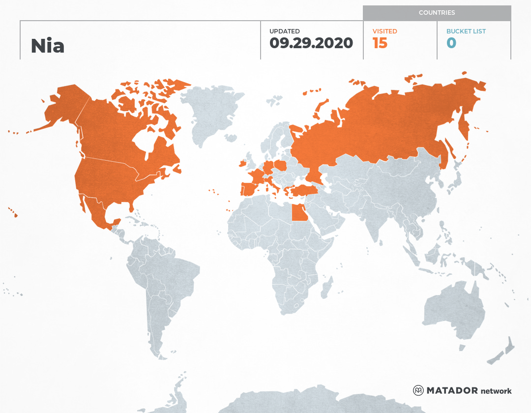 Nia’s Travel Map – Matador Network