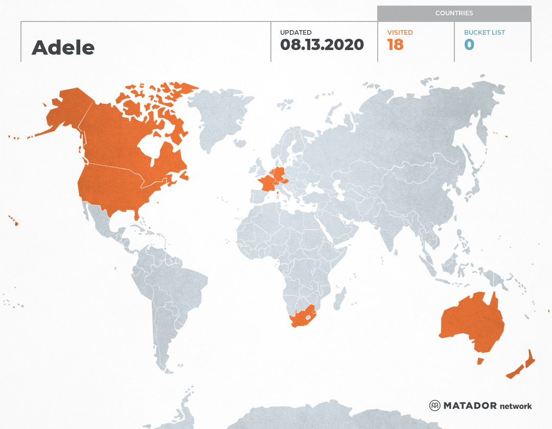 Adele’s Travel Map – Matador Network
