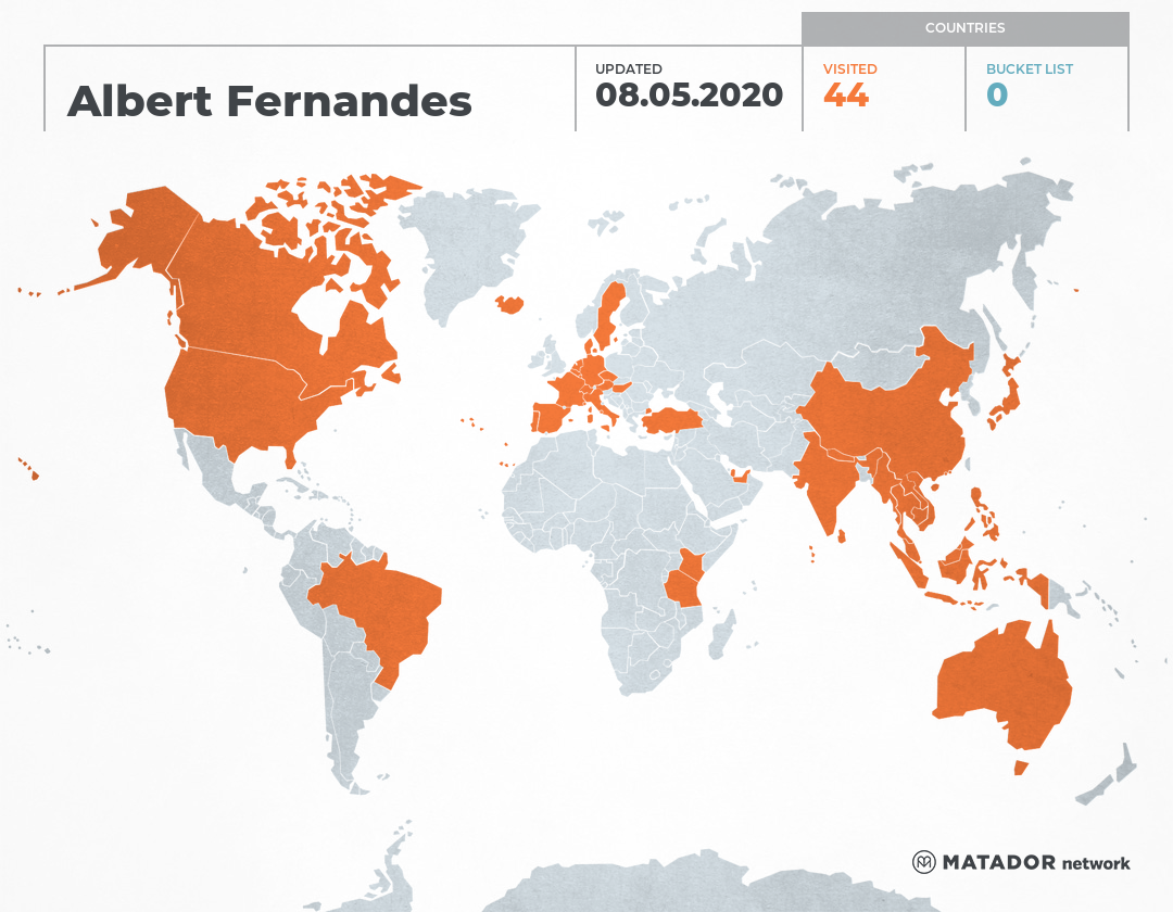 Albert Fernandes’s Travel Map – Matador Network