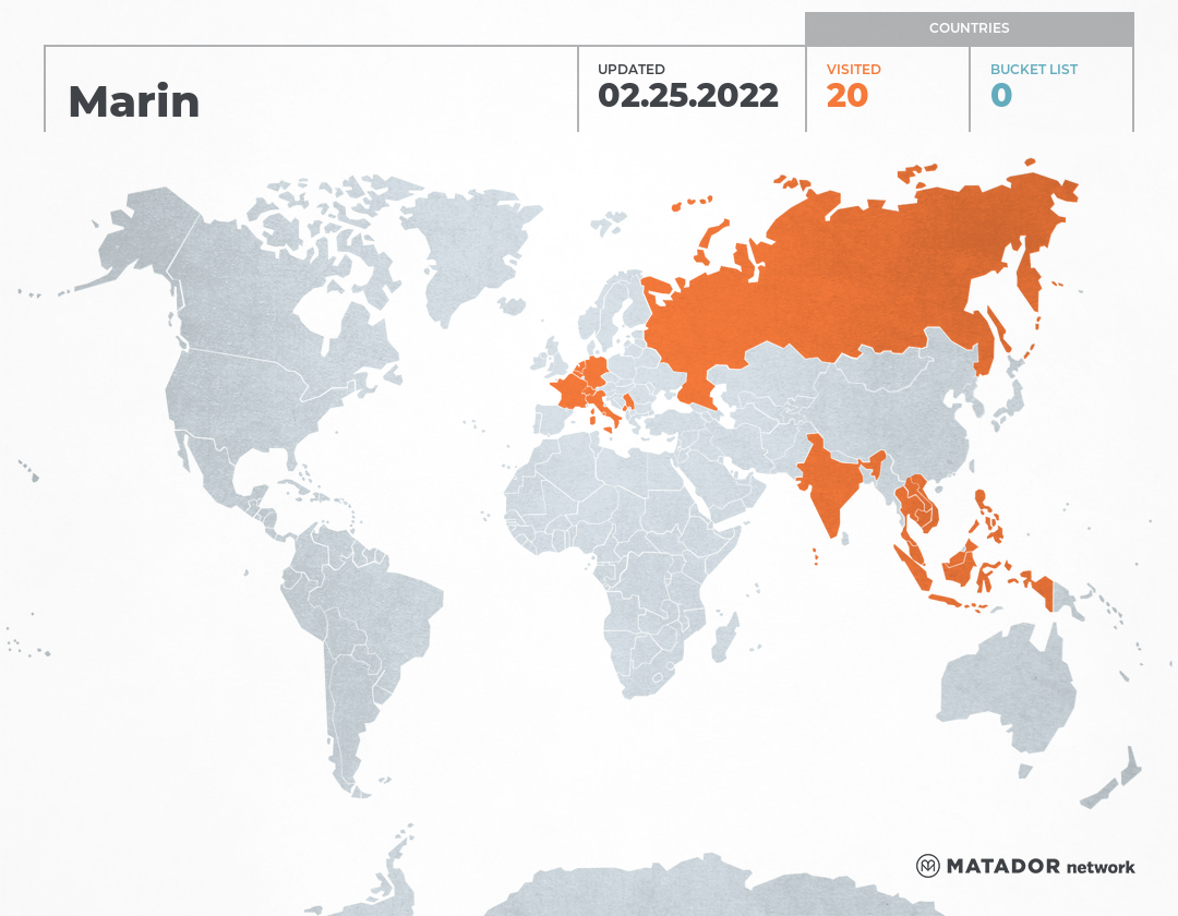 Marin’s Travel Map – Matador Network