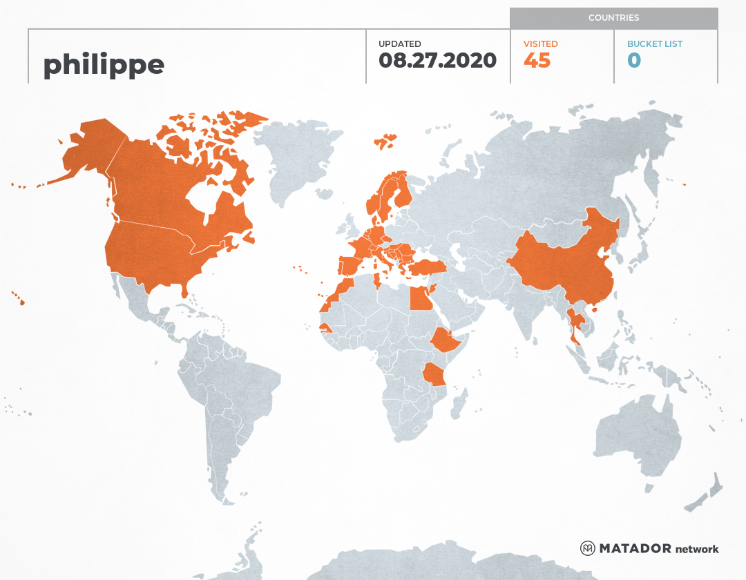 Philippe’s Travel Map – Matador Network