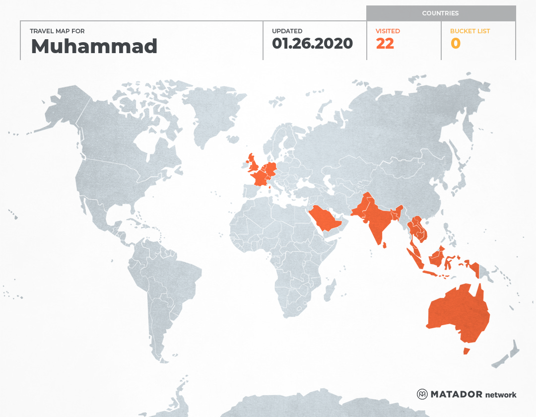 Muhammad’s Travel Map – Matador Network