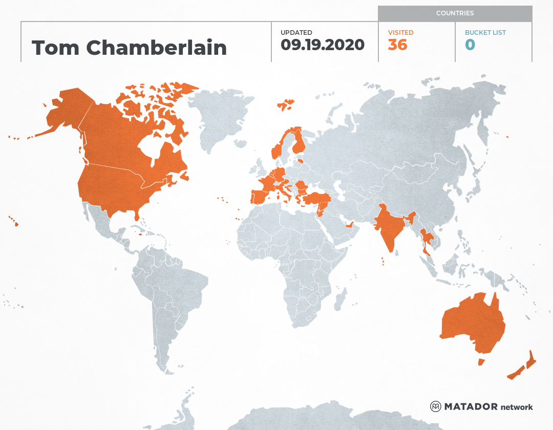 Tom Chamberlain’s Travel Map – Matador Network