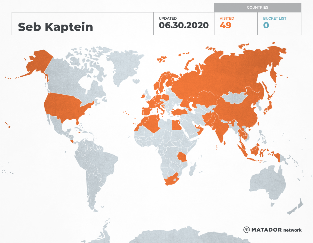 Seb Kaptein’s Travel Map – Matador Network