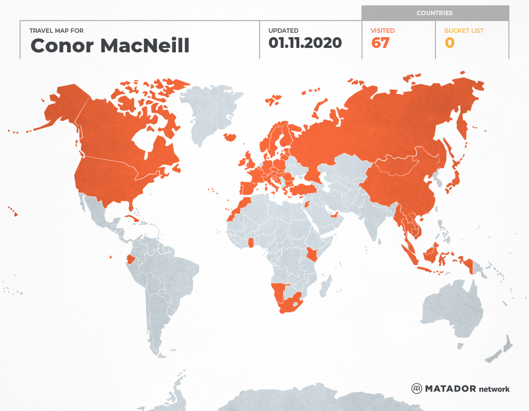 Conor MacNeill’s Travel Map – Matador Network