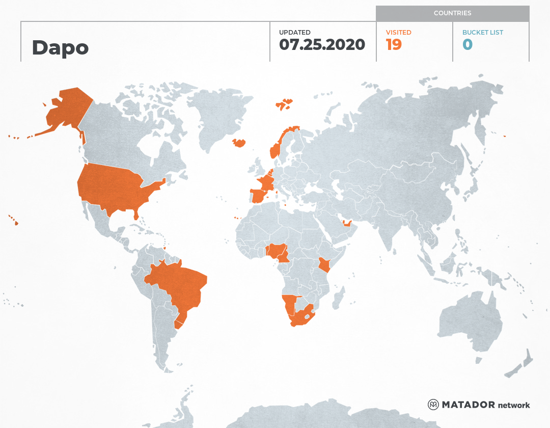 Dapo’s Travel Map – Matador Network