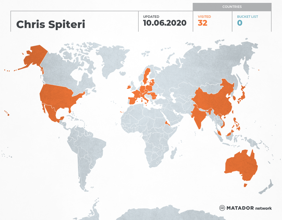 Chris Spiteri’s Travel Map – Matador Network