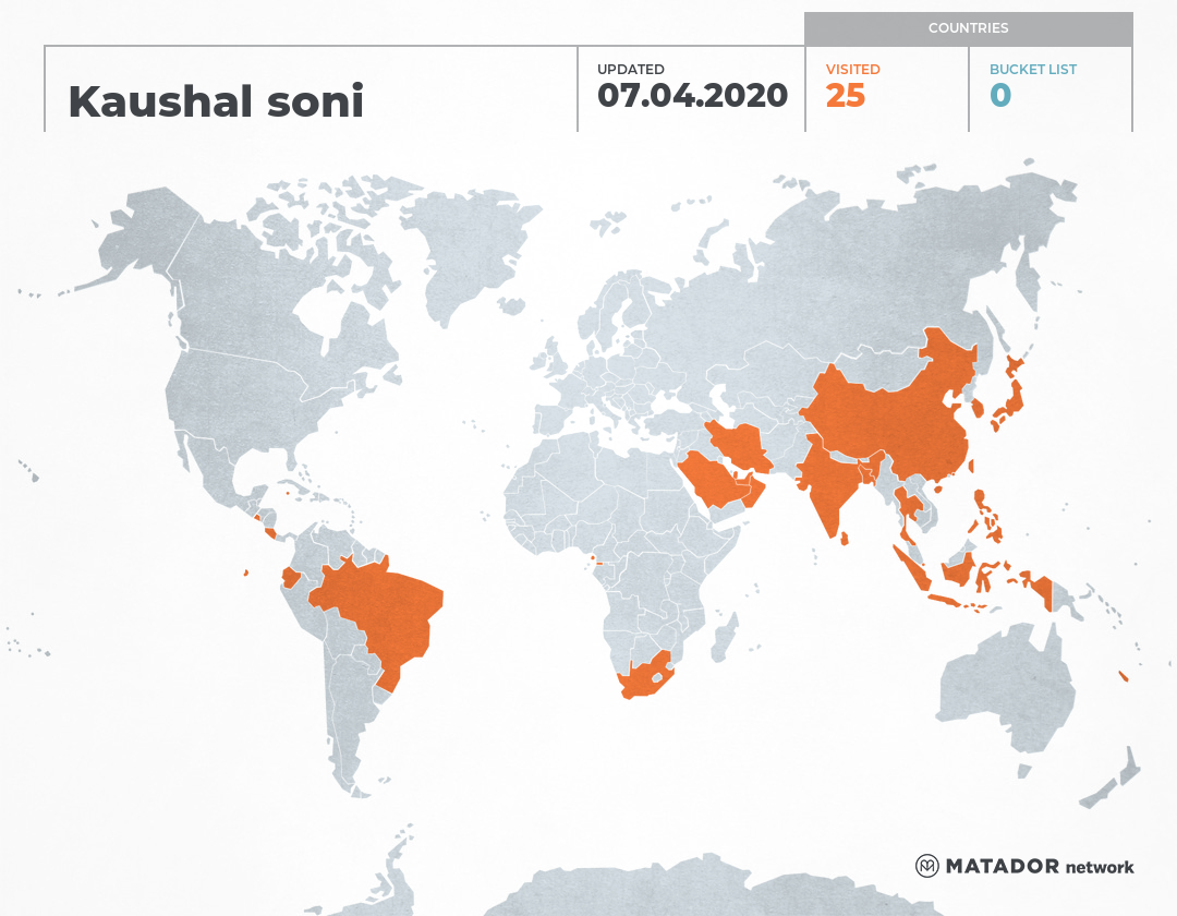 Kaushal Soni’s Travel Map – Matador Network