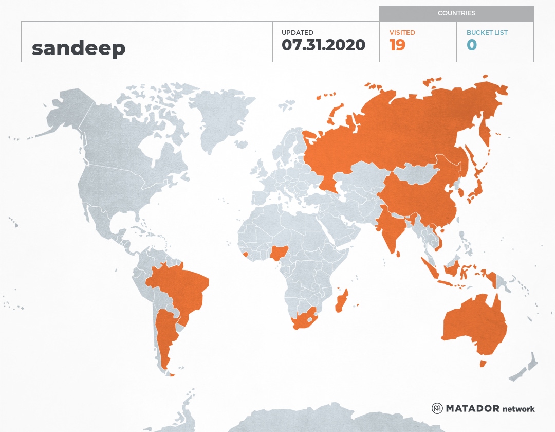 Sandeep’s Travel Map – Matador Network