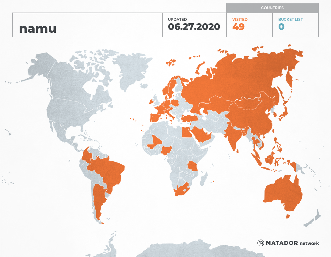 Namu’s Travel Map – Matador Network