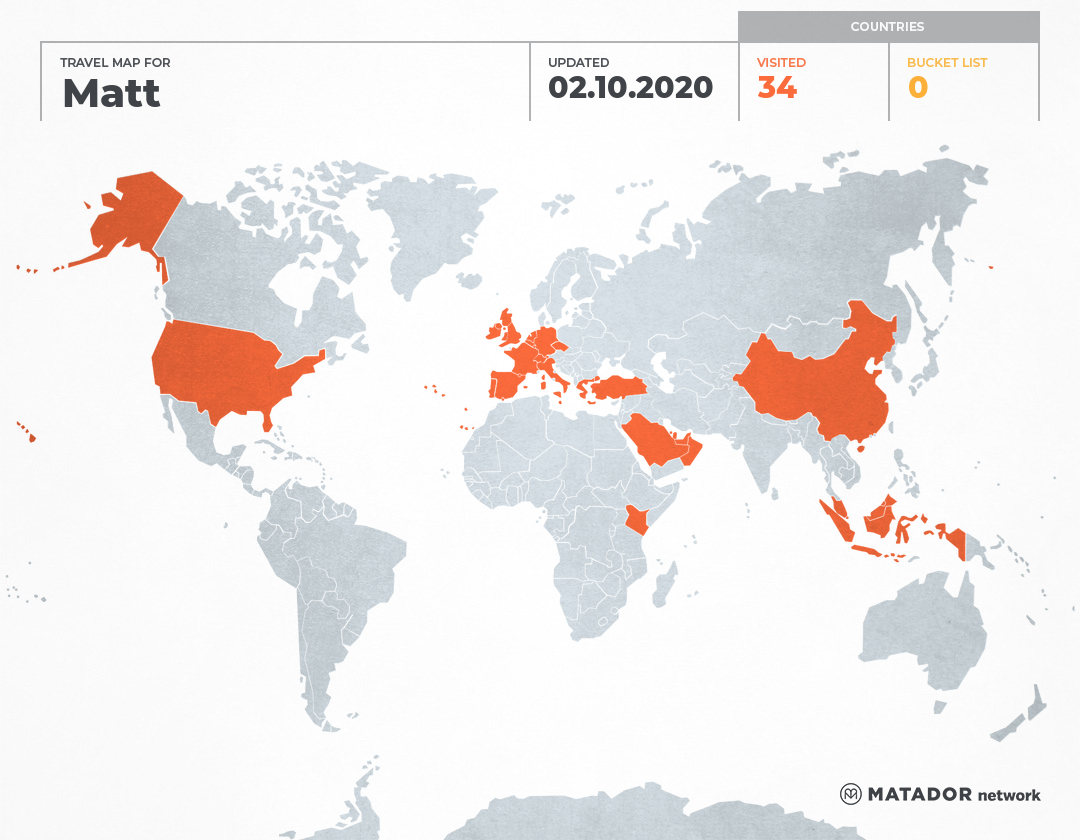Matt’s Travel Map – Matador Network
