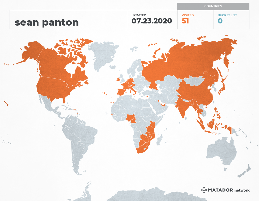 Sean Panton’s Travel Map – Matador Network