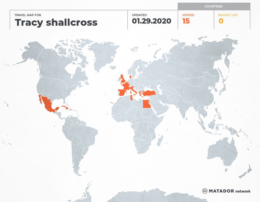 Tracy Shallcross’s Travel Map – Matador Network