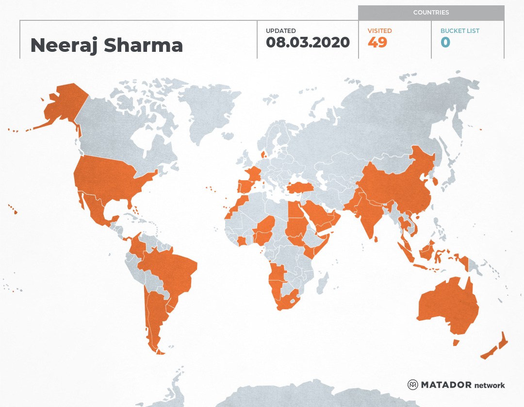 Neeraj Sharma’s Travel Map – Matador Network
