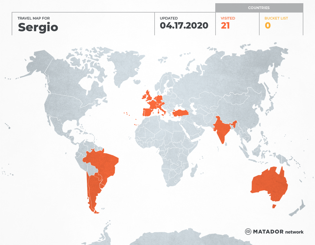 Sergio’s Travel Map – Matador Network