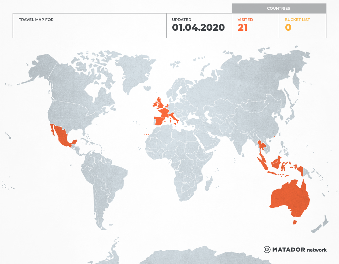 Mark O\\\’Callaghan’s Travel Map – Matador Network