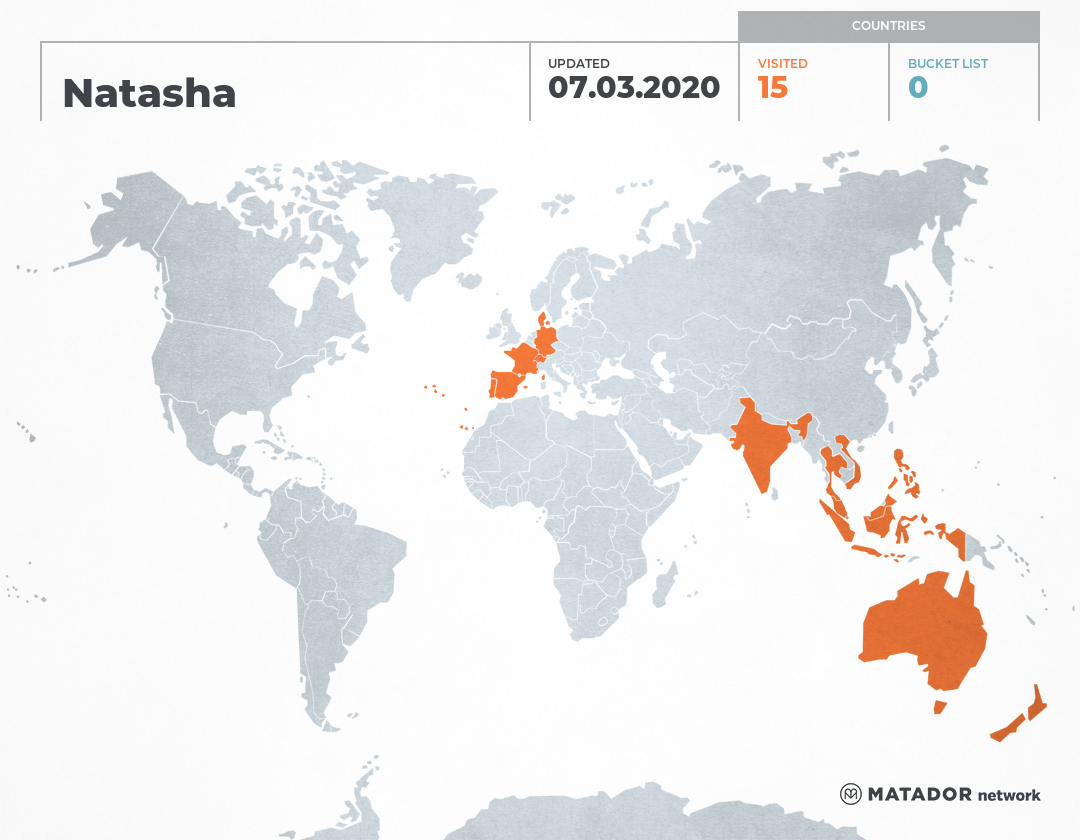 Natasha’s Travel Map – Matador Network