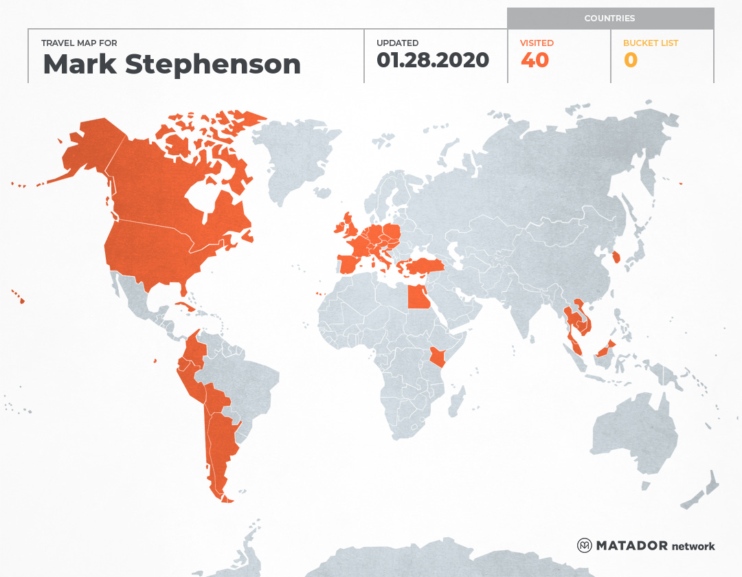 Mark Stephenson’s Travel Map – Matador Network