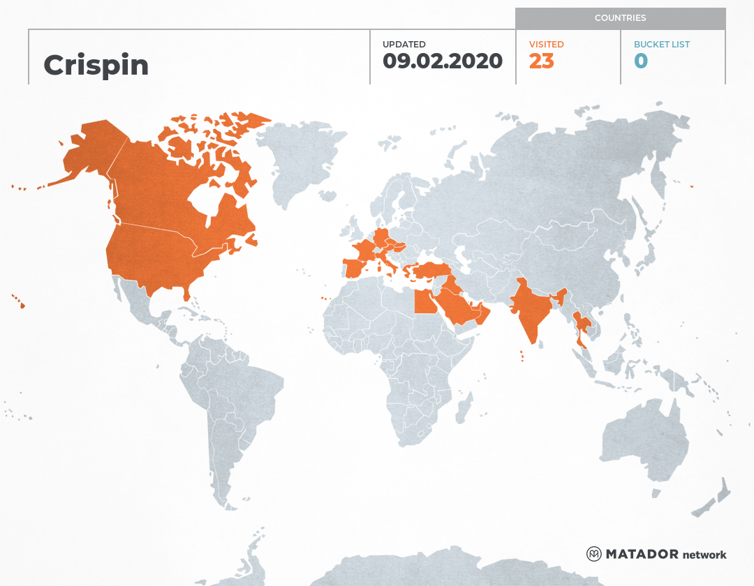 Crispin’s Travel Map – Matador Network