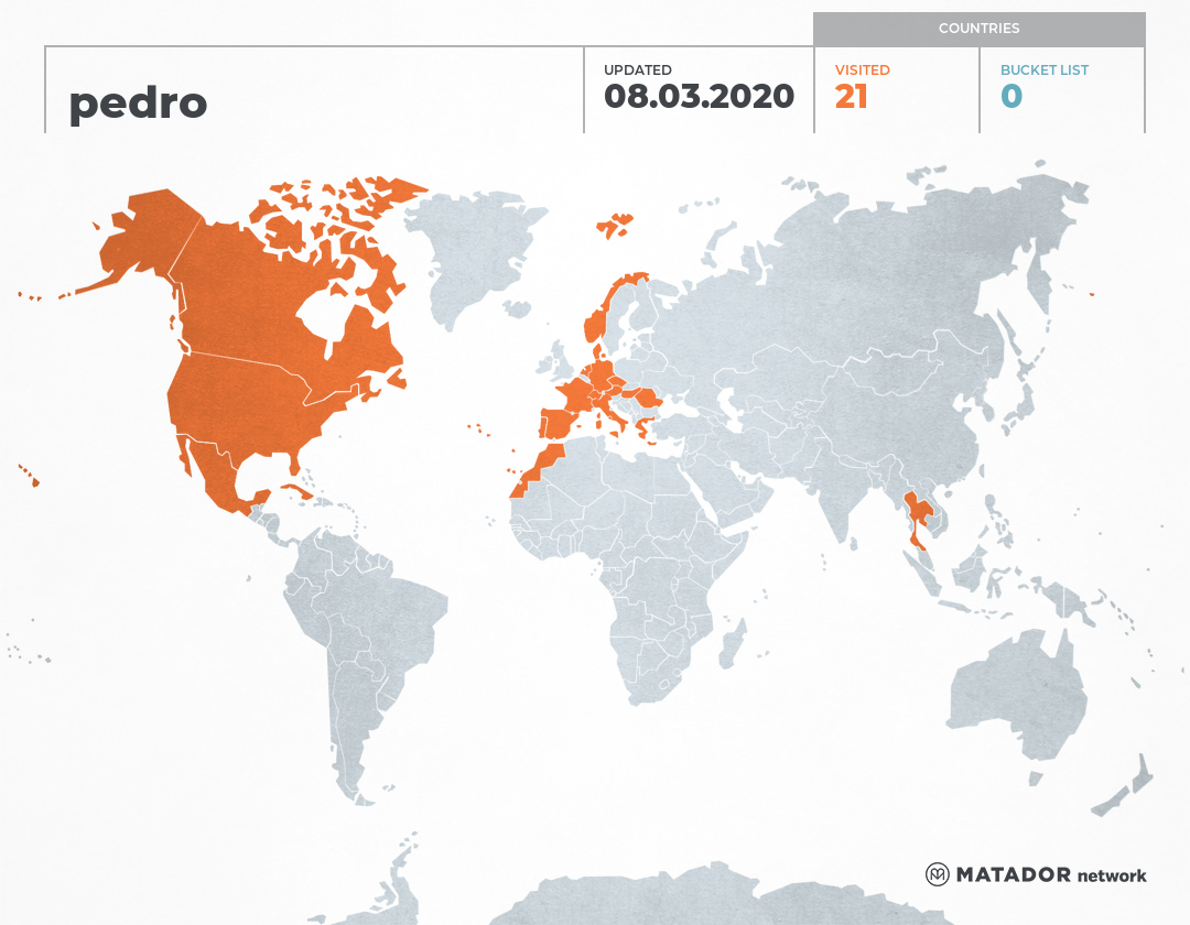 Pedro’s Travel Map – Matador Network