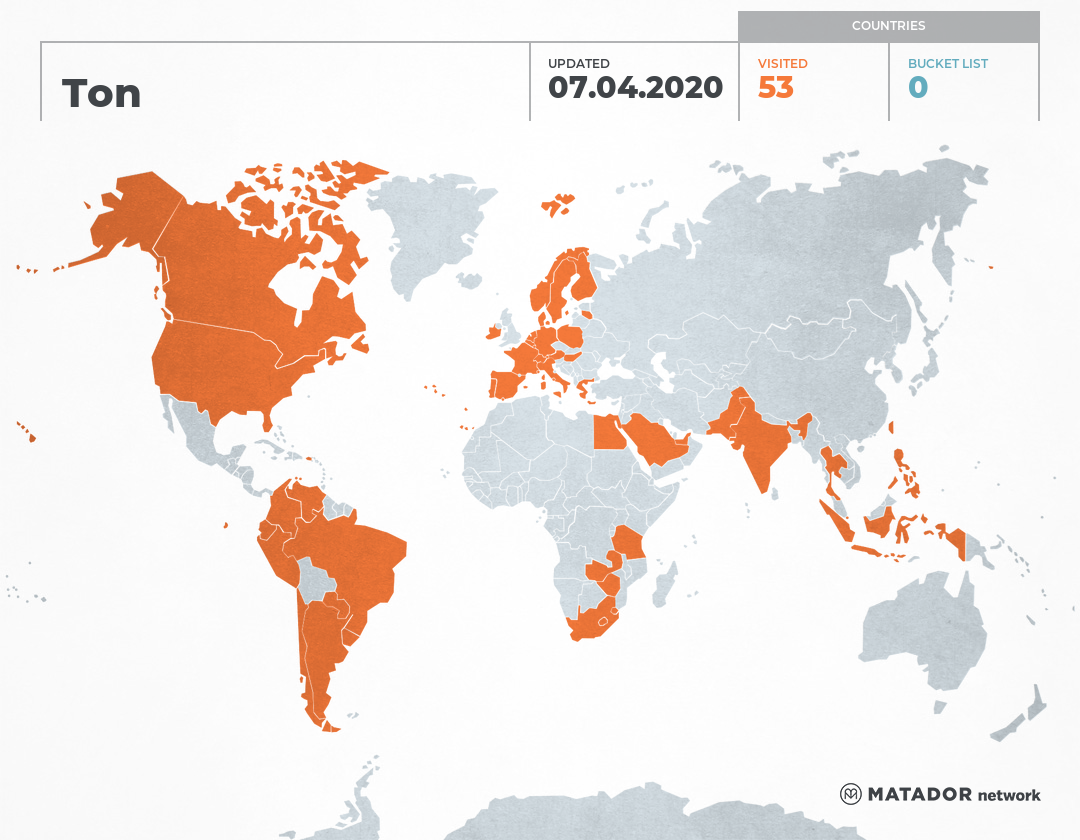 Ton’s Travel Map – Matador Network