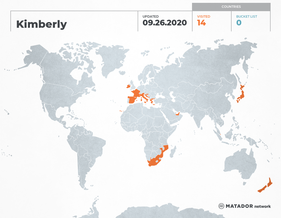 Kimberly’s Travel Map – Matador Network