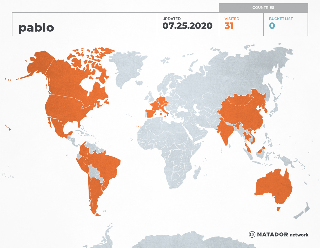 Pablo’s Travel Map – Matador Network